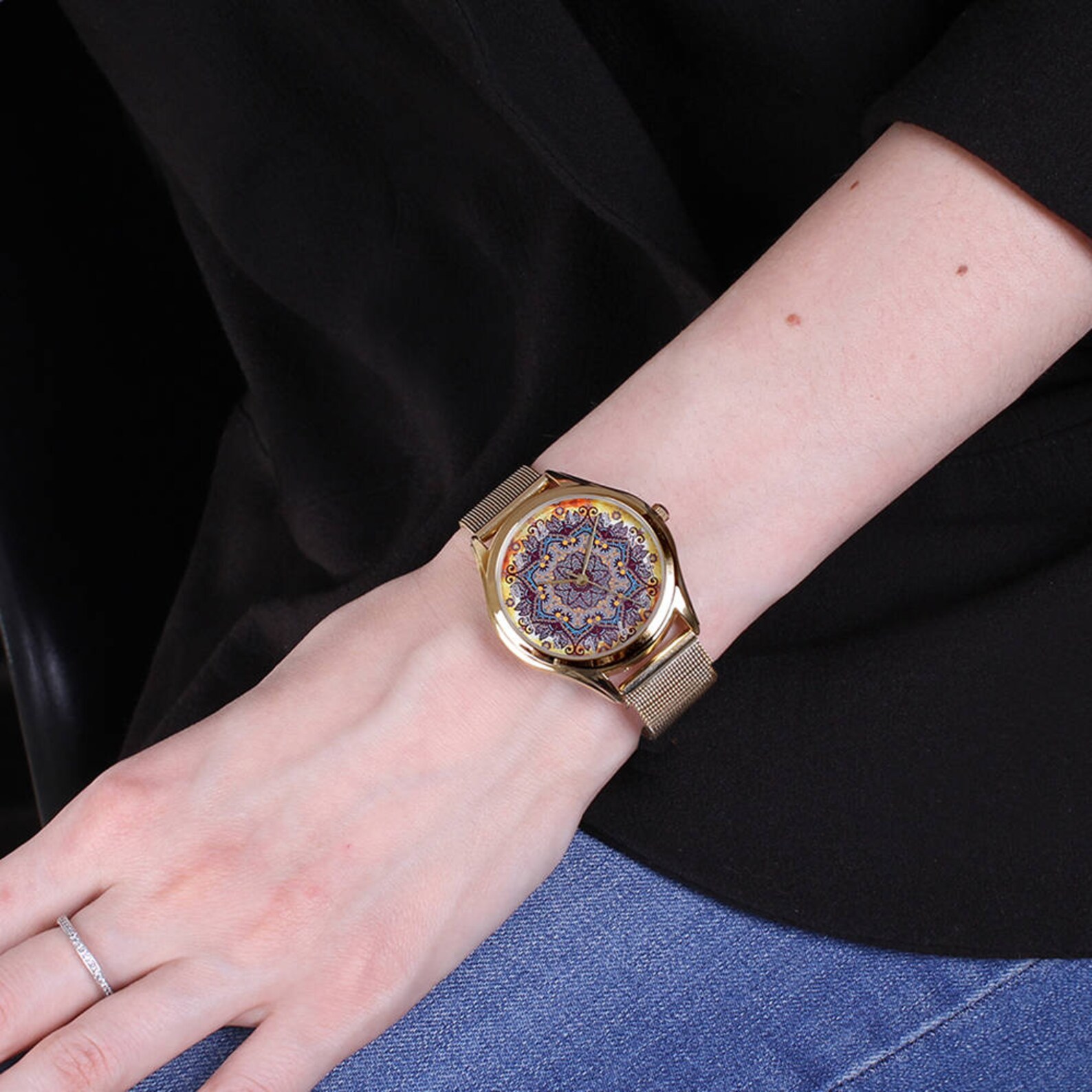 Mandala Watch Steel Bracelet Boho Style Women's Watch - Etsy
