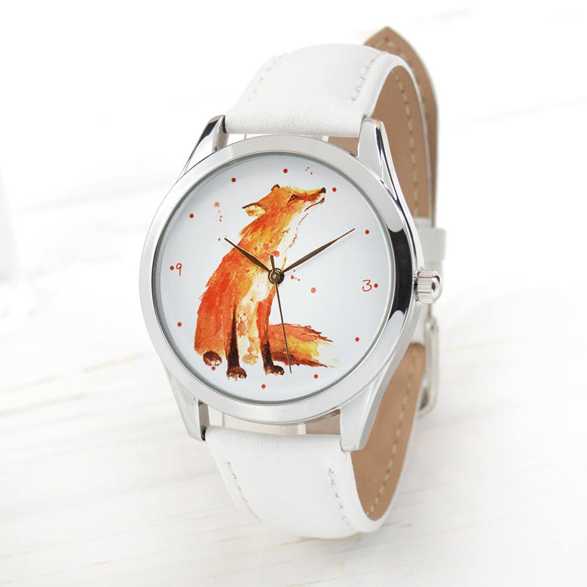 Red Fox Watch for Women Art Watercolor Gift for Her - Etsy
