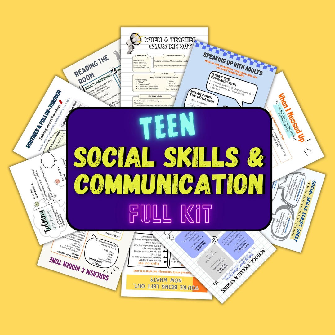 Teen Social Skills and Communication Bundle | 27 Worksheets for Teens ...
