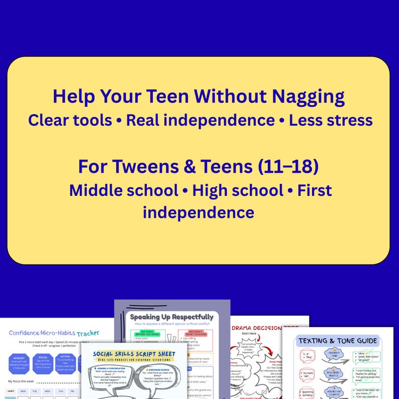 Teen Social Skills Bundle | What to Say, Friend Drama Handling, Respectfully Speaking Up ...