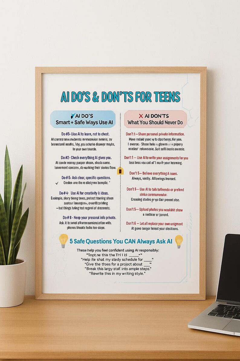 Teen AI Literacy Bundle | 4 Printable AI Guides for Teens | Digital ...