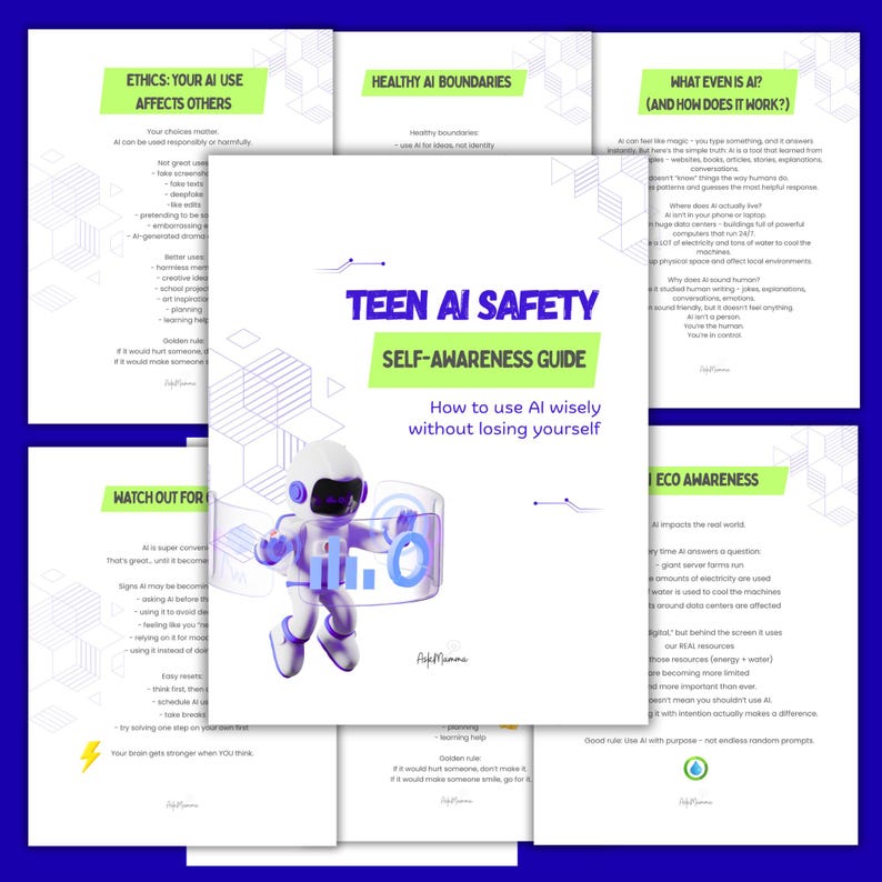 Teen AI Literacy Bundle | AI Safety & Smart Prompting | Printable PDF ...
