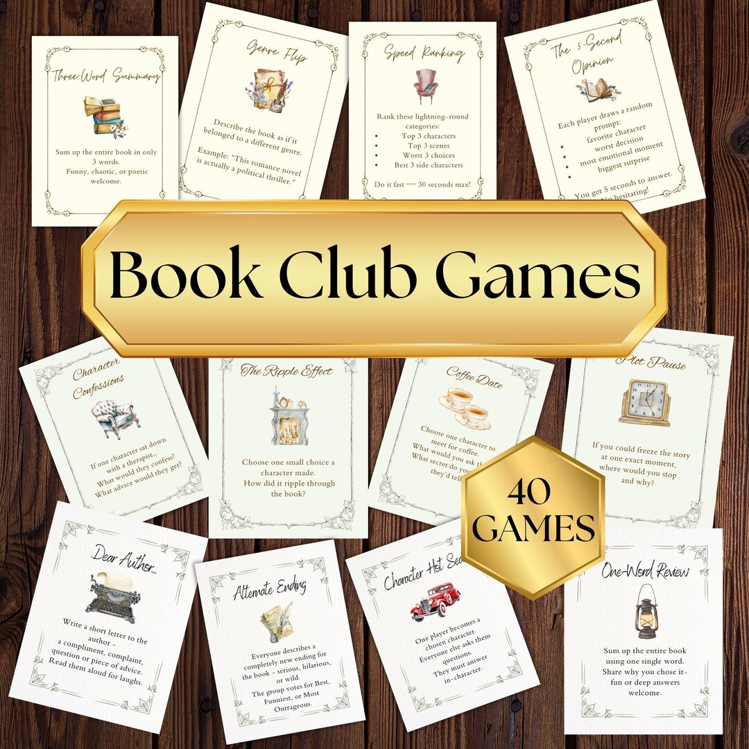 Book Club Games Bundle Printable • Book Club Icebreakers • Book Club ...