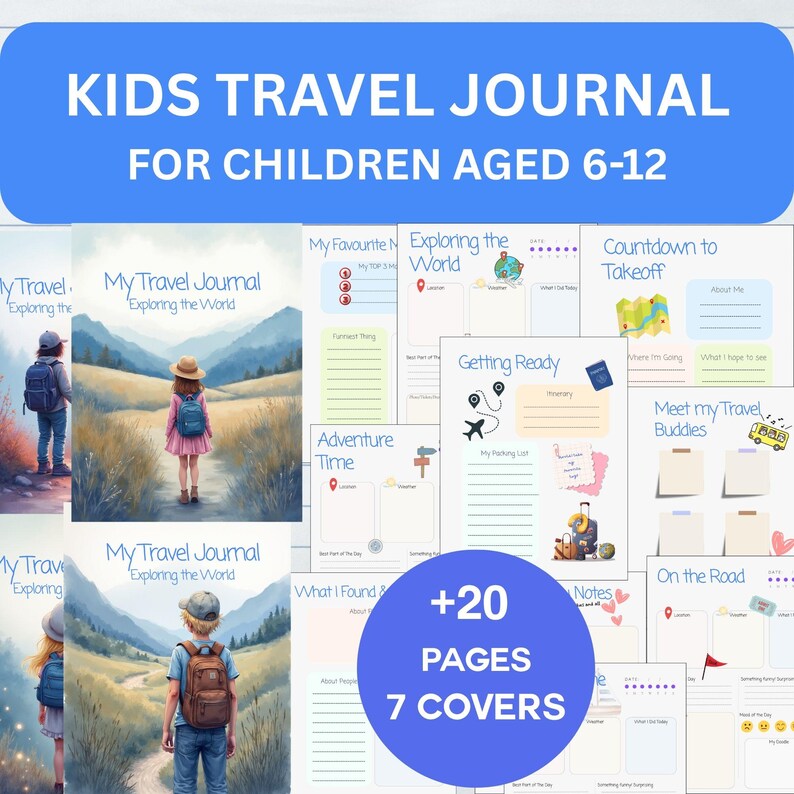 Kids Travel Journal • Printable Diary for Ages 6-12 (PDF) - Etsy