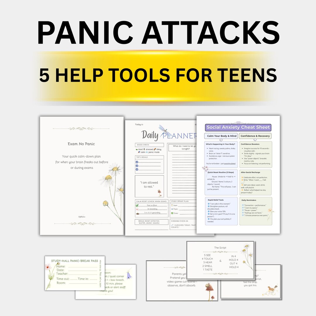 Teen Panic Attacks & Anxiety Toolkit Bundle • CBT and DBT Coping Skills ...
