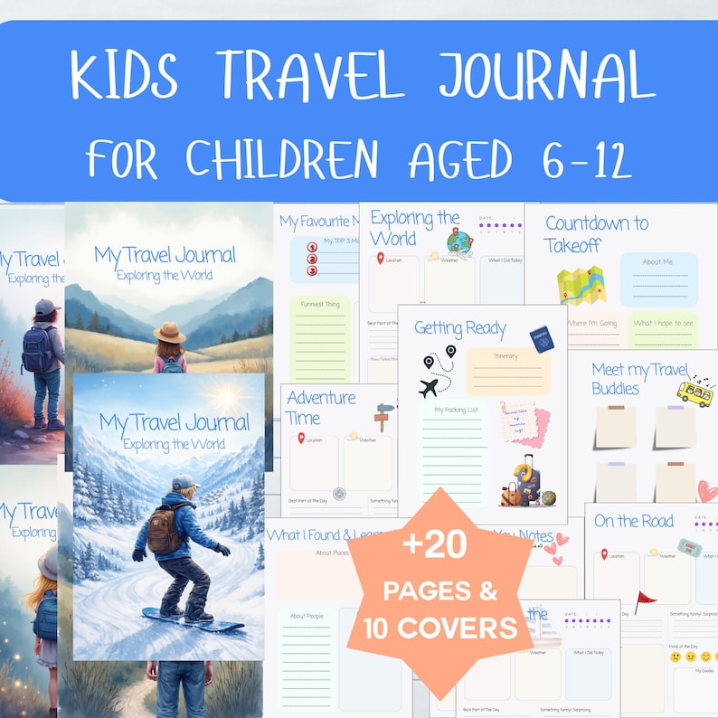 Kids Travel Journal • Printable Diary for Ages 6-12 (PDF) - Etsy
