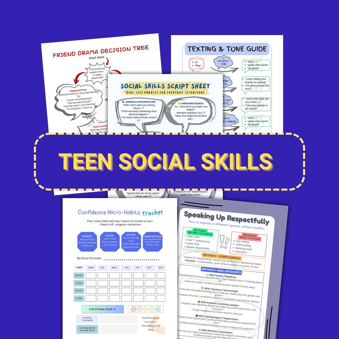 Teen Social Skills Bundle | What to Say, Friend Drama Handling ...