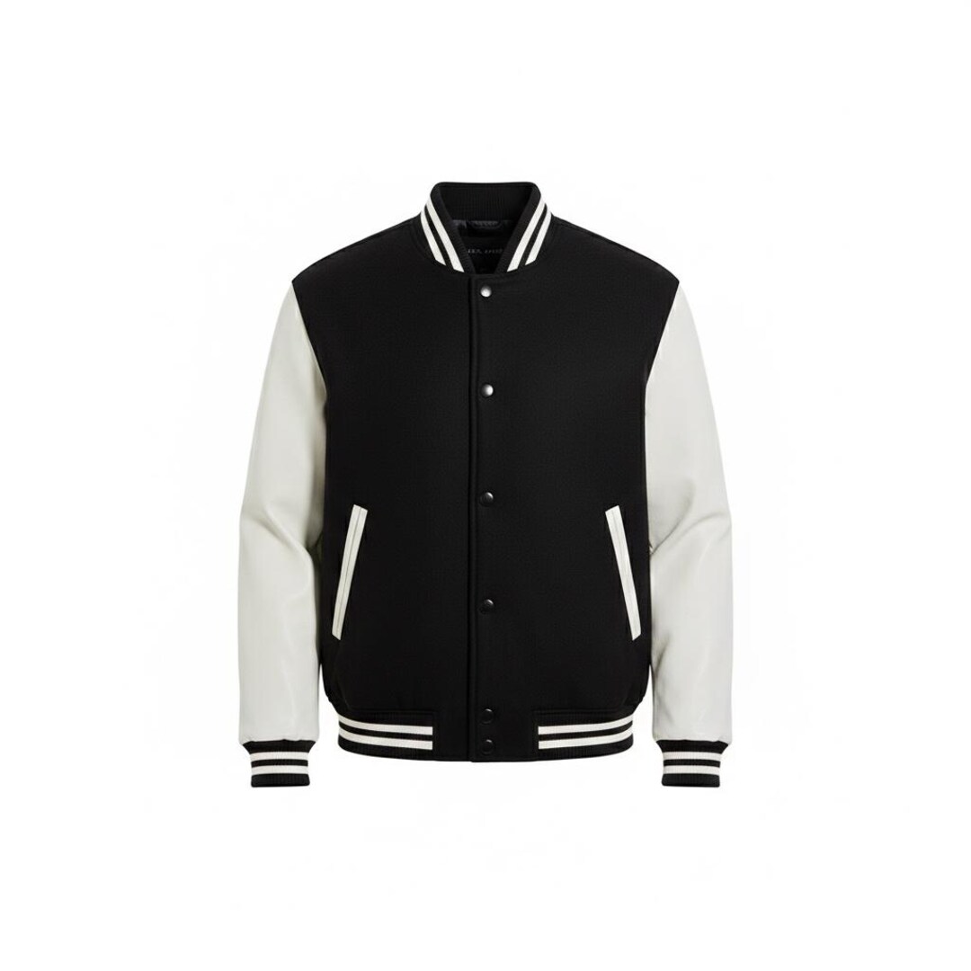 Custom Wool Varsity Jacket, Leather Sleeves, Retro College Coat - Etsy