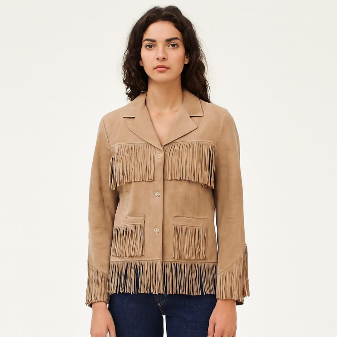 Cowboy Suede Leather Fringe Jacket – Western Rodeo Style, Native ...