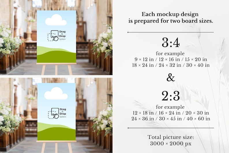 Easel Sign Mockup Canva | Wedding Funeral Party Event Sign Board ...