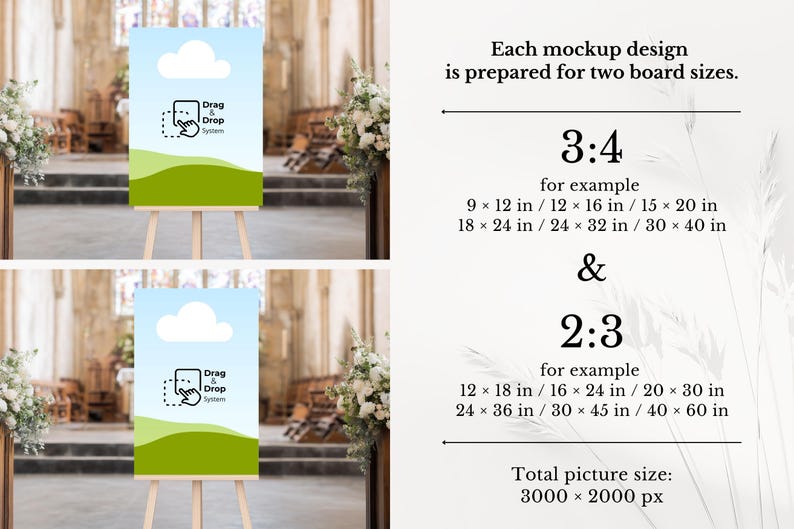 Easel Sign Mockup Canva | Wedding Funeral Party Event Sign Board ...