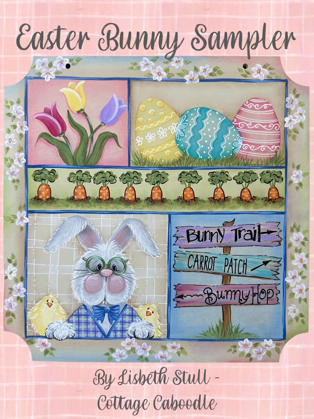 Epacket - Easter Sampler Sign - Bunny, Rabbit, Colored Eggs, Carrots ...