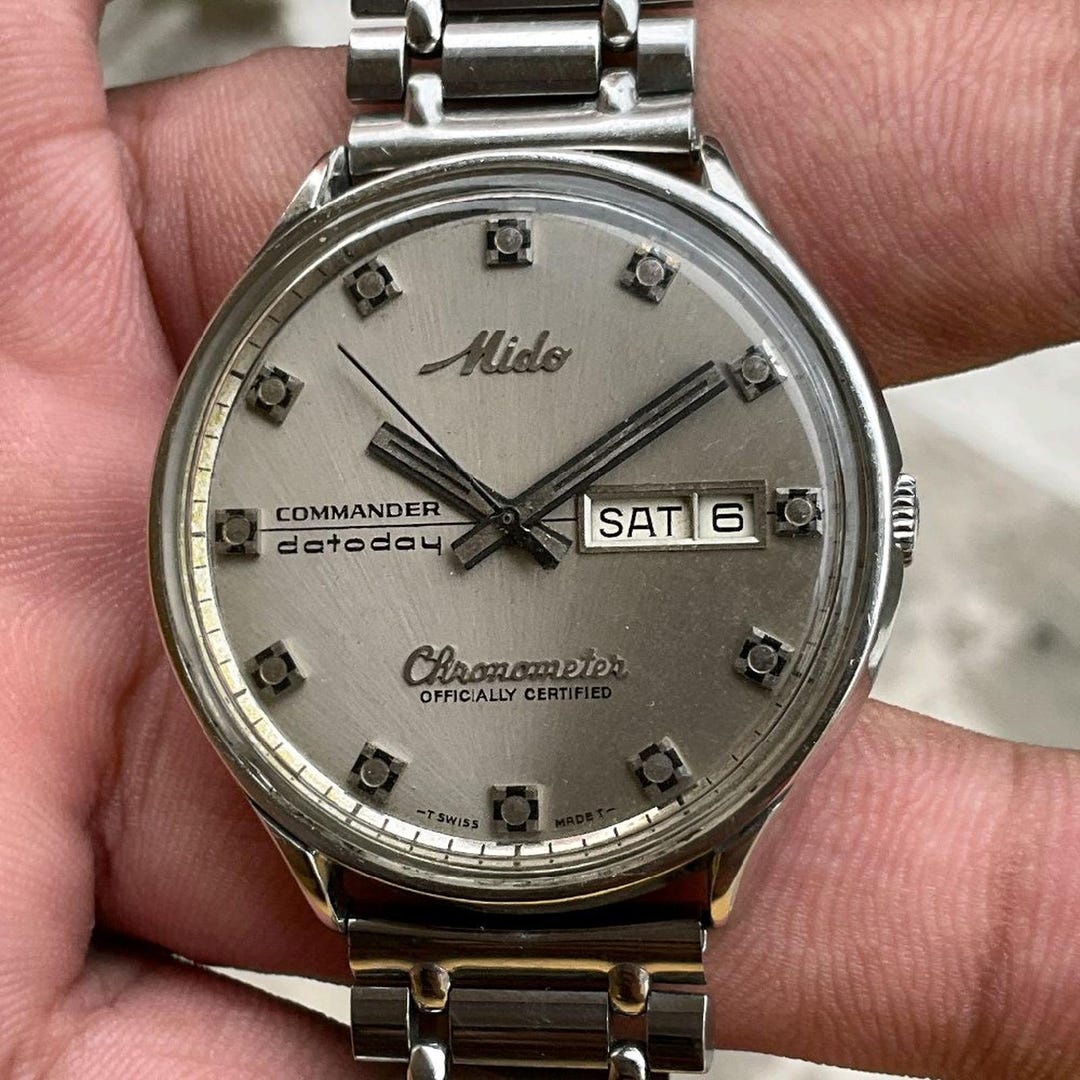 Mido Commander Chronometer • Grey Dial • 37.5mm • Full Original • ETA ...