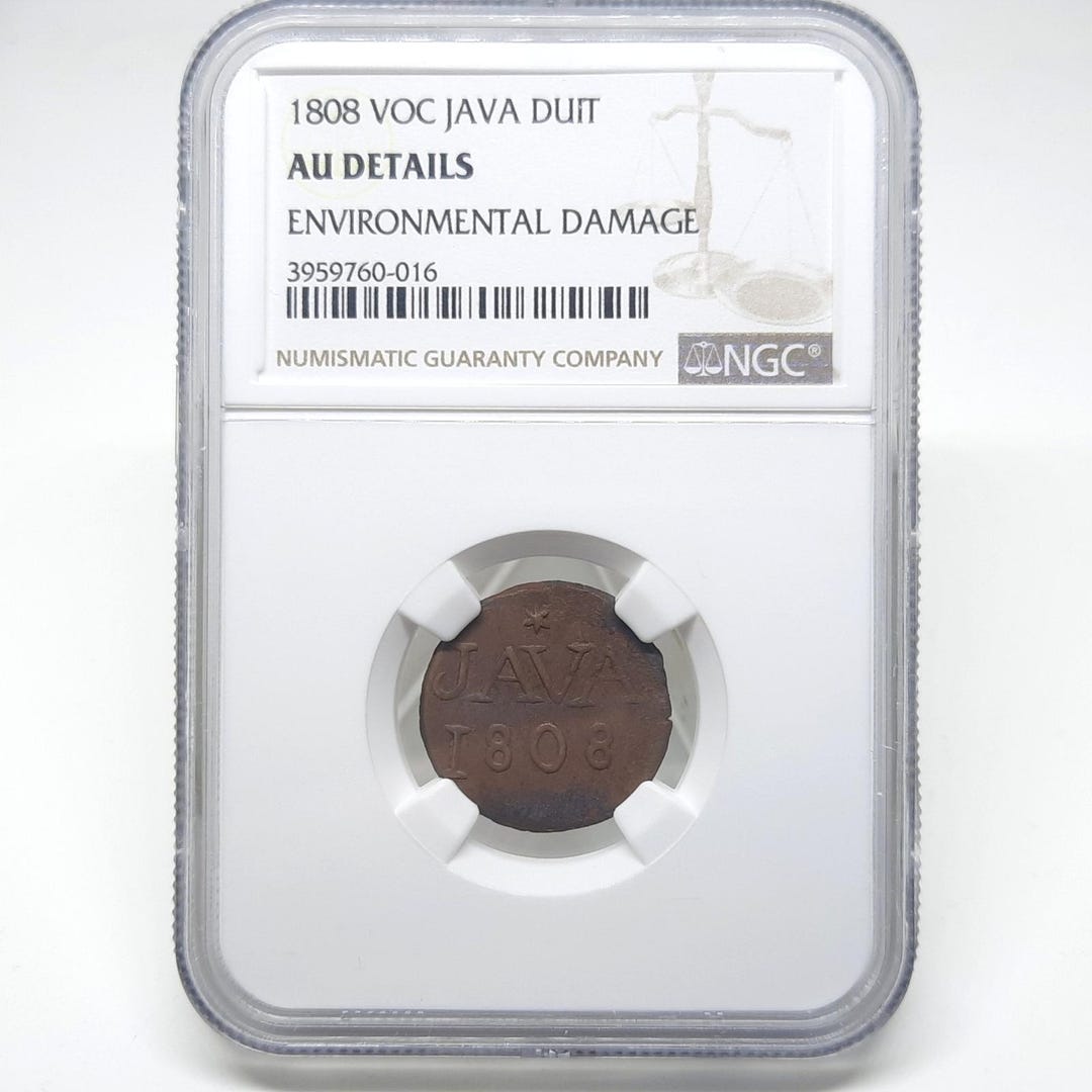 VOC Java Duit 1808 – NGC AU Details – Dutch East Indies Colonial Coin ...