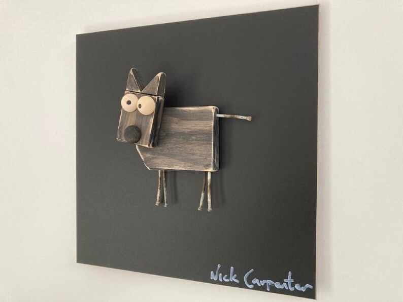 3D Wooden Black Dog Wall Art, Handmade Animal Figurine (30cm) - Etsy