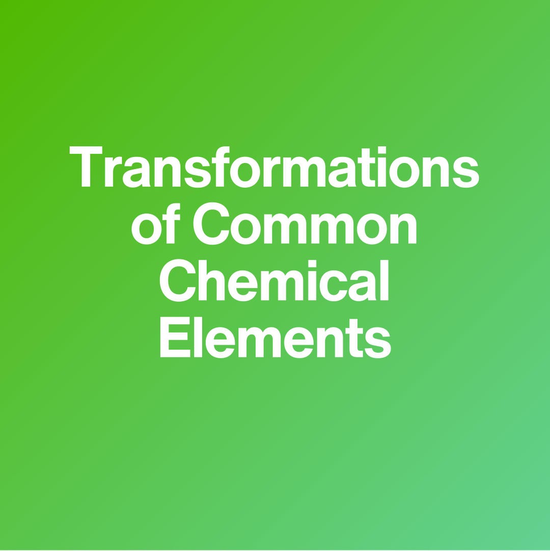 Transformations of Common Chemical Elements – Chemistry Reference PDF ...