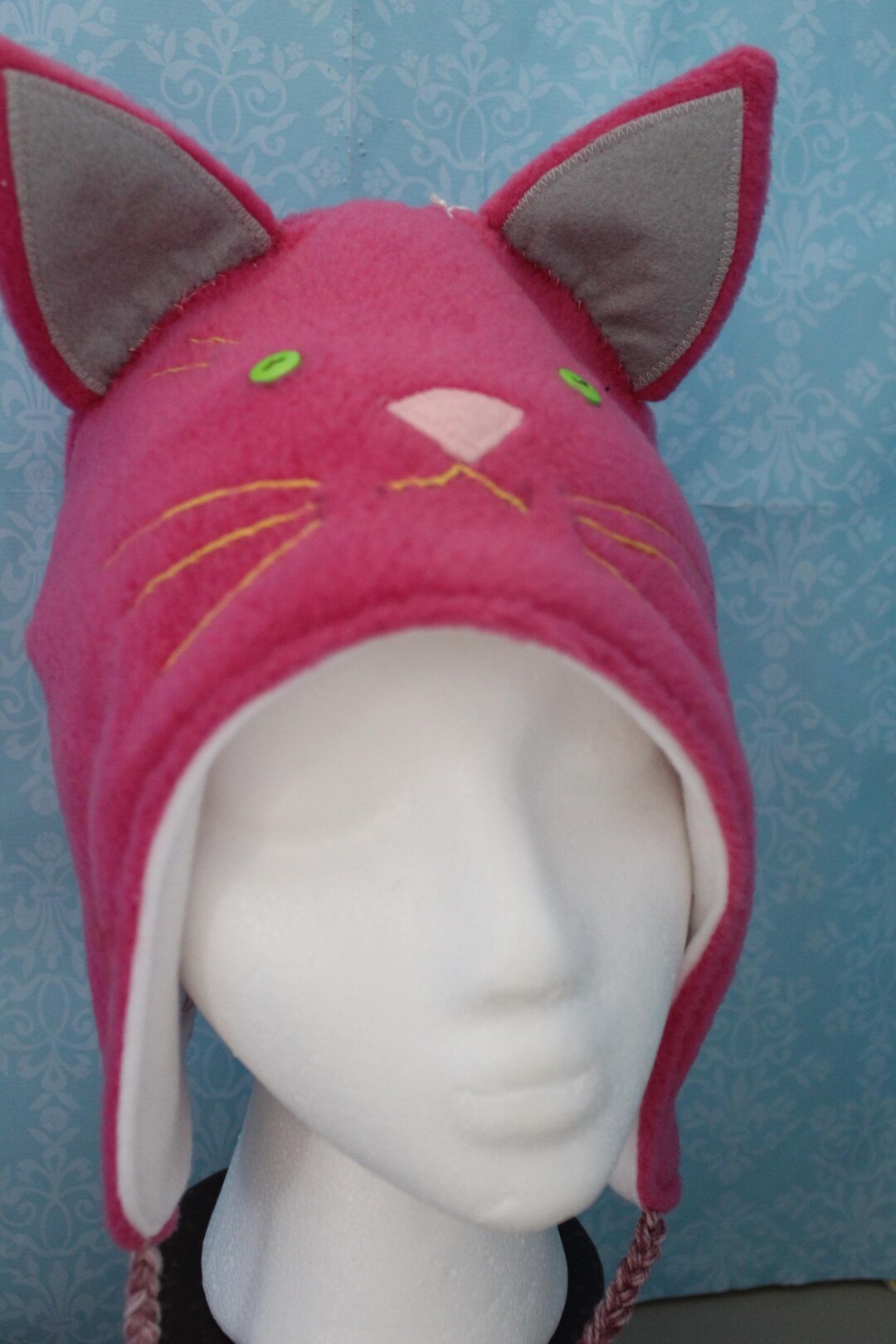 Pink Fleece Cat Hat Size Child Small - Etsy