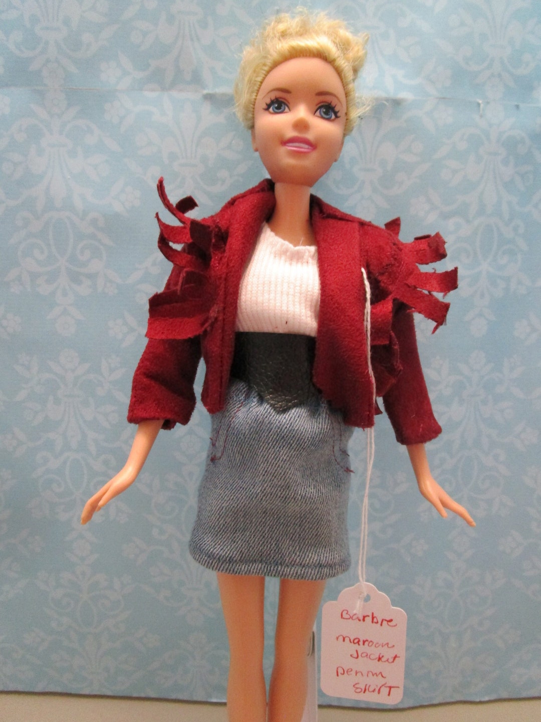 Maroon Suede Fringe Jacket Outfit for 11.5" Fashion Doll - Etsy