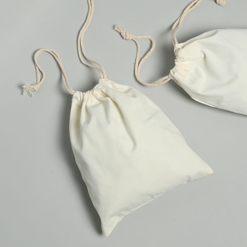 100% Organic Cotton Double Drawstring Eco-friendly Reusable Cotton ...