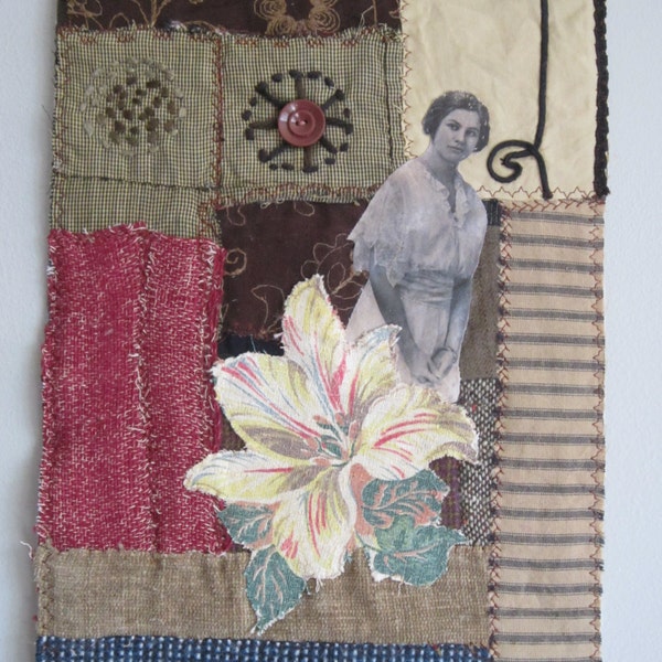 Fabric Collage Art - Etsy