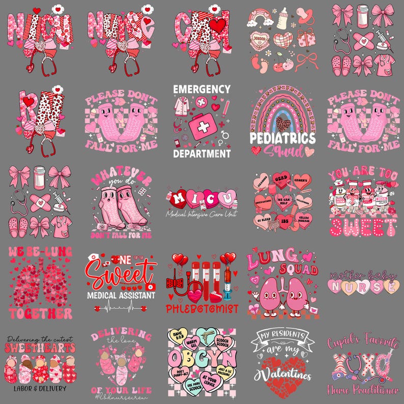 Nurse Valentine's Day PNG – Cute Medical Love Clipart, Healthcare Nurse ...