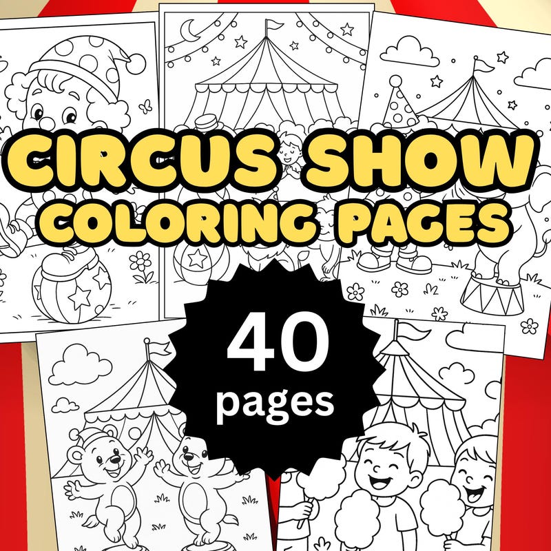 Circus Coloring Pages - Etsy