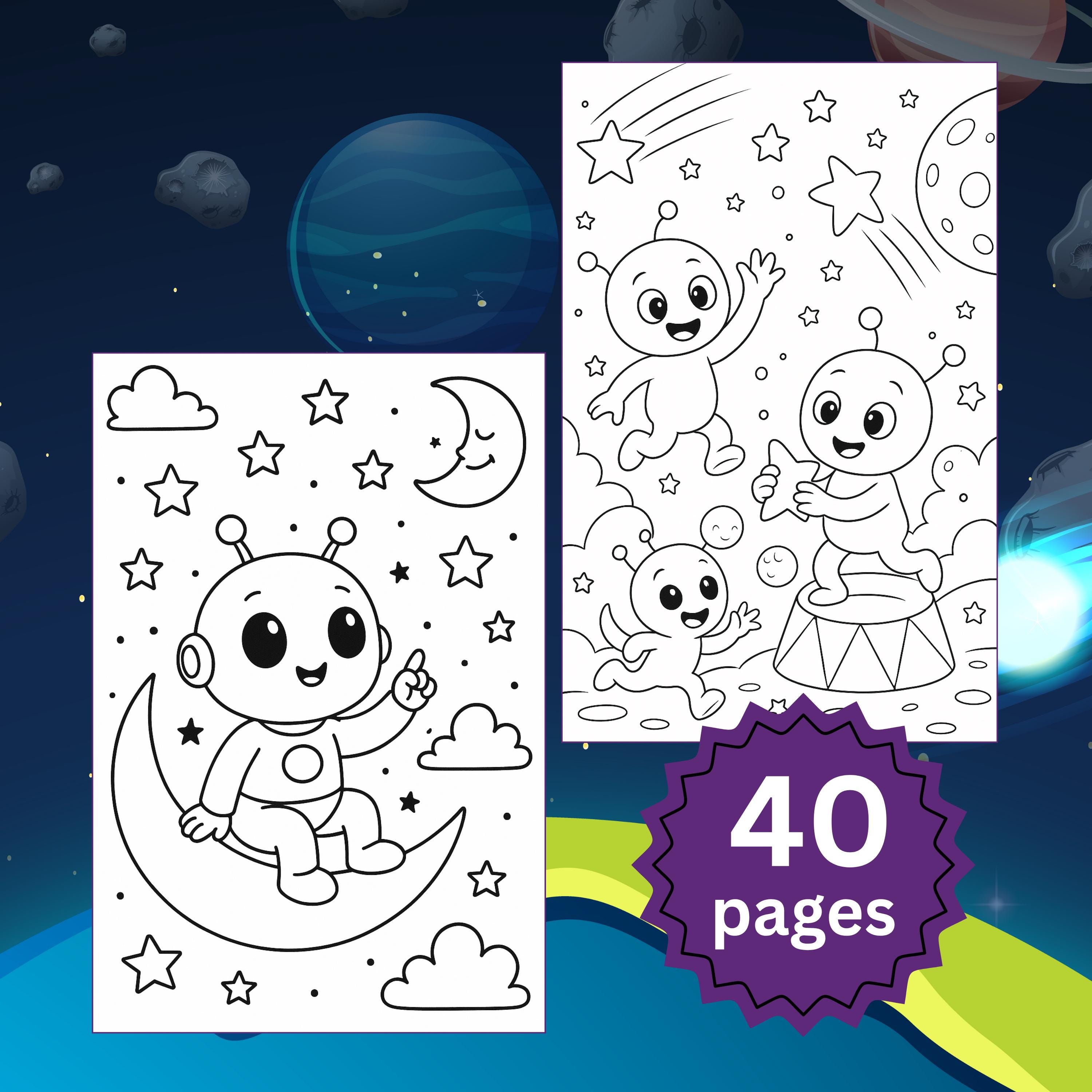Alien Buddies Coloring Pages for Kids (PDF) - Etsy