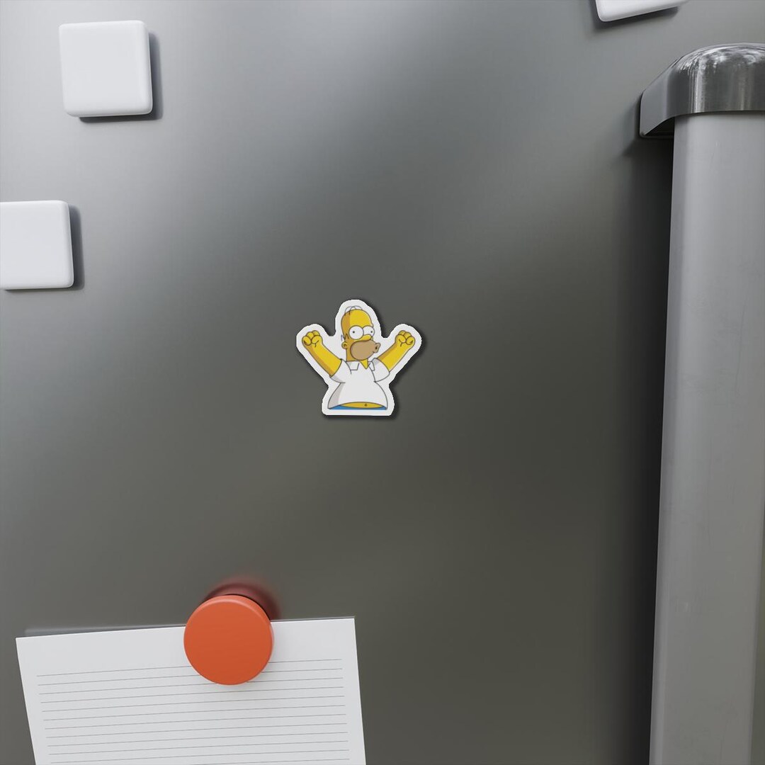 Homer Simpson Cheer Die-cut Magnets | Cartoon Character Refrigerator ...