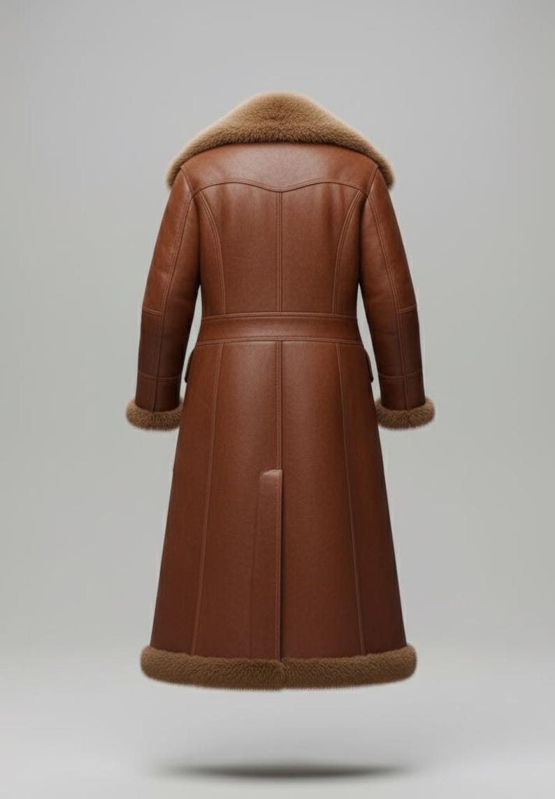 Vintage 70s Shearling Fur Aviator Coat | Handmade Sheepskin Leather ...