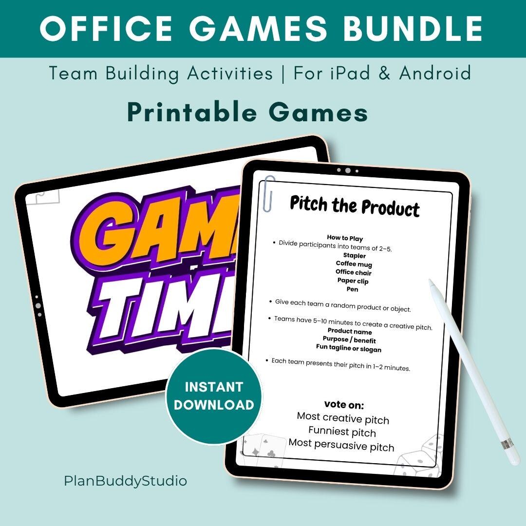 Printable Office Fun Games Bundle – 50 Team Building Activities for ...