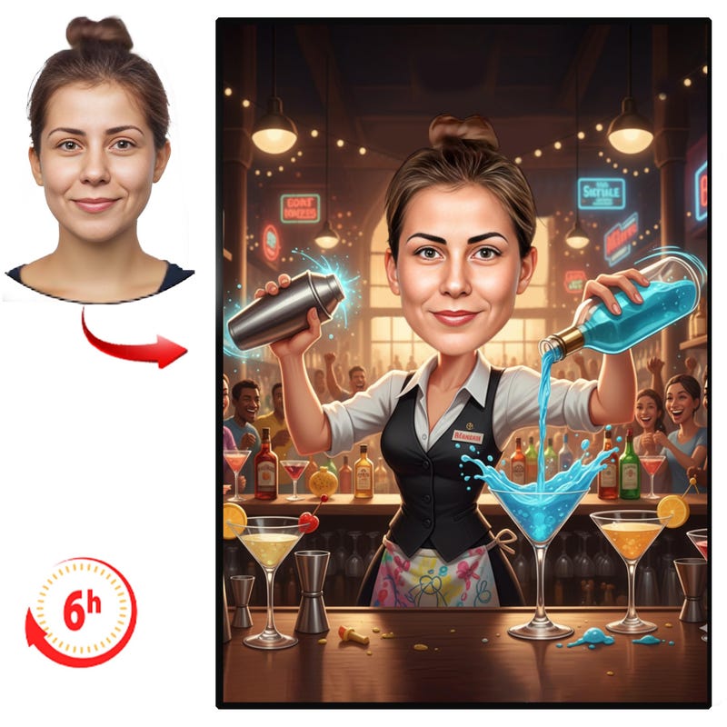 Caricature Bartender - Etsy