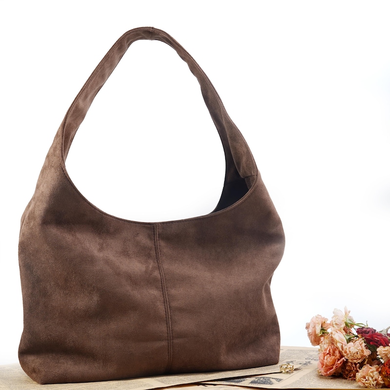 Brown Suede With Zipper Bag - Etsy