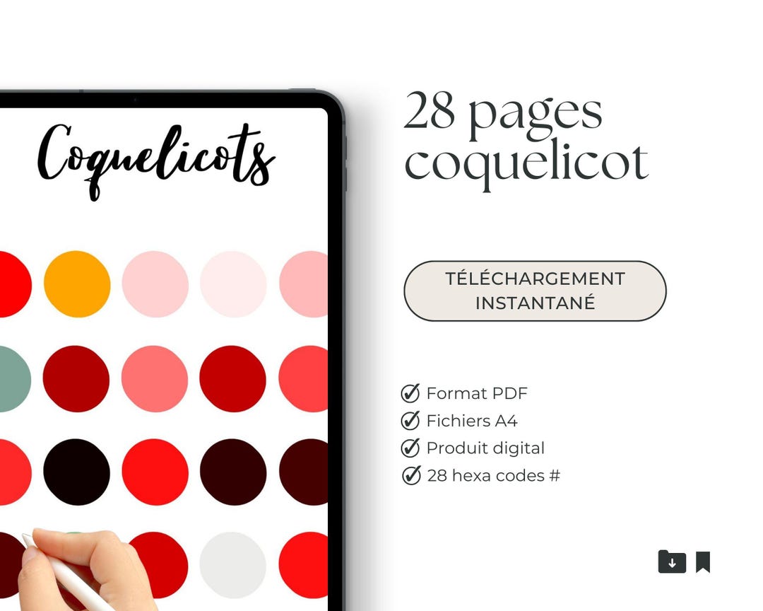 Poppy Color Palette - 28 Hexadecimal Codes - PDF - A4 Format - Digital ...