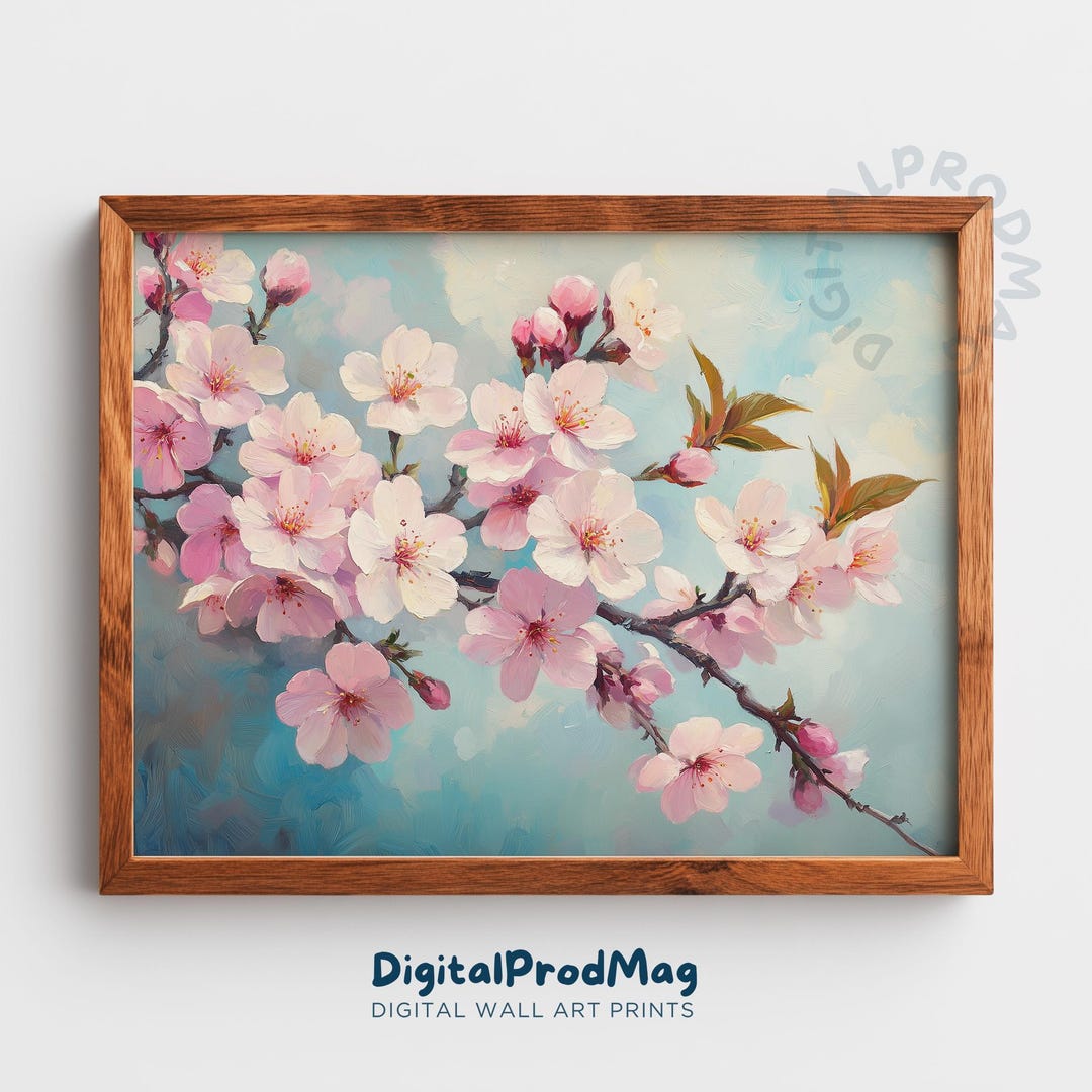 Blooming Chinese Cherry Tree Printable - Romantic Spring Botanical Art ...