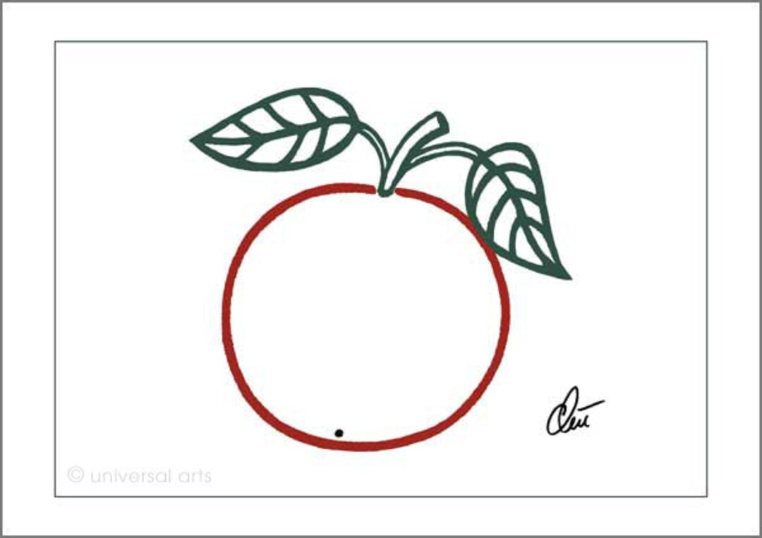 Jacqueline Ditt - "apple - Outline" Original Graphic Art Print Edition ...