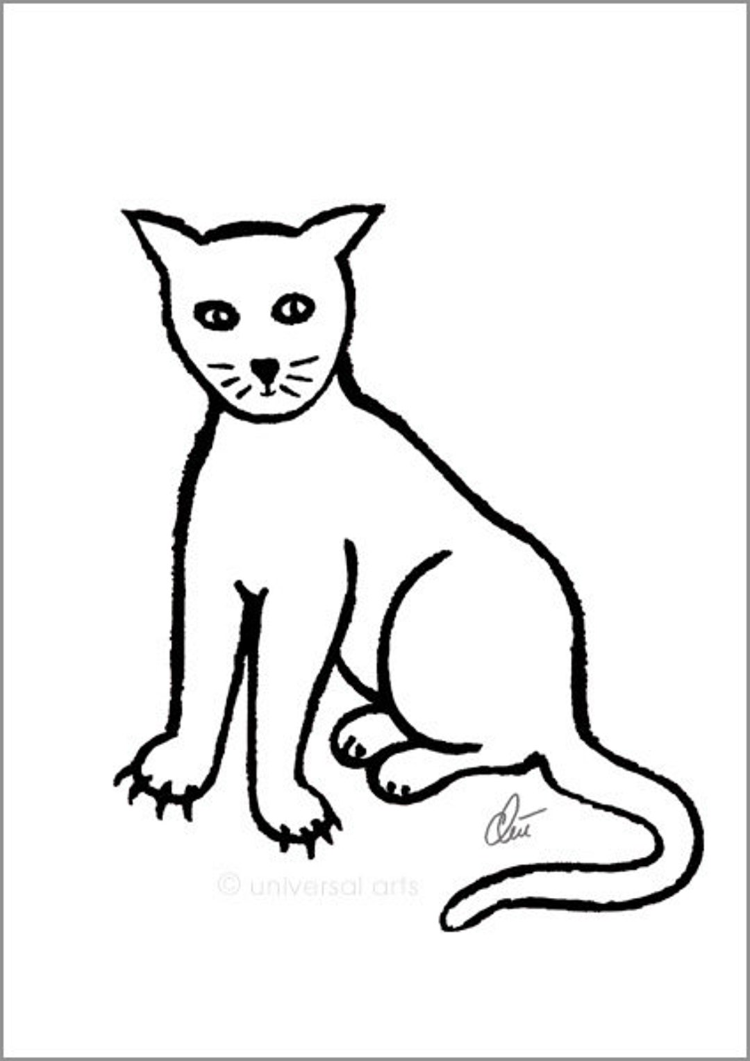 Jacqueline Ditt - "wild Cat - Outline" - Black Original Graphic Art ...