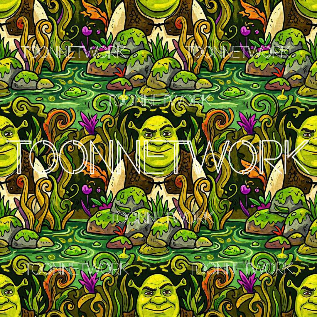 Ogre Cartoon Trippy Swamp Seamless Pattern 12x12 300 DPI - Etsy