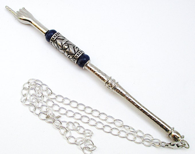 Turkmen Judaica Torah Pointer, Multistones Torah Pointer, Long Alpaka ...