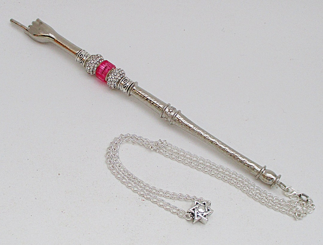 Torah Pointer Yad With Deep Pink Crystals, Bar Mitzvah, Bat Mitzvah ...