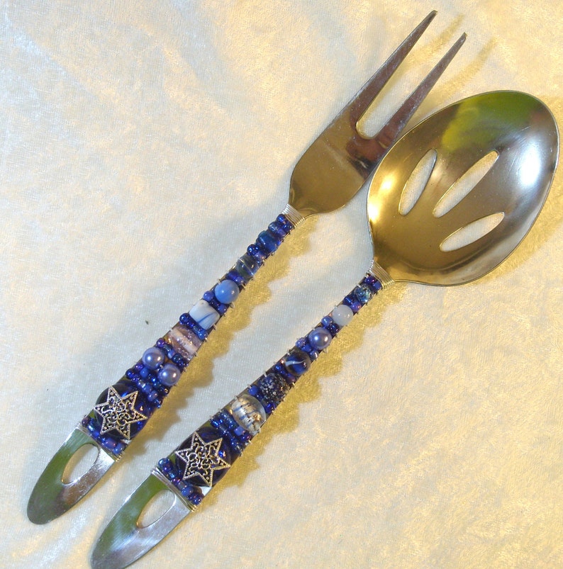 Fork and Spoon Serving Utensils Evening Star - Etsy