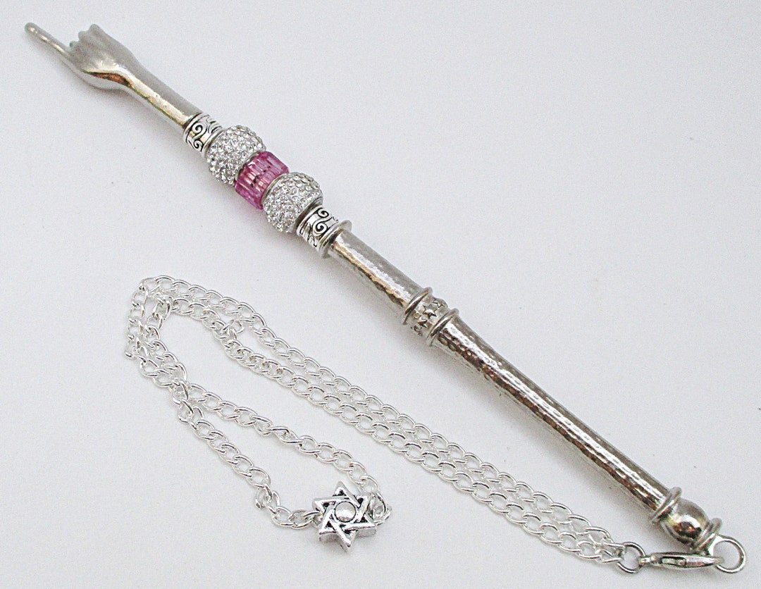 Torah Pointer Yad With Deep Pink Crystals - Etsy