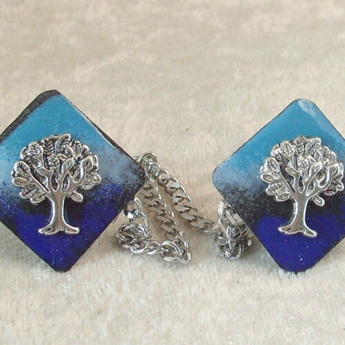 Tallit Clips Silver Tree of Life on Brushed Aluminum | Etsy