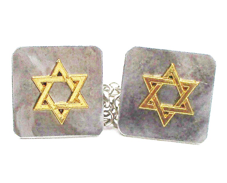 Tallit Clips Gold Star of David on Brushed Aluminum - Etsy