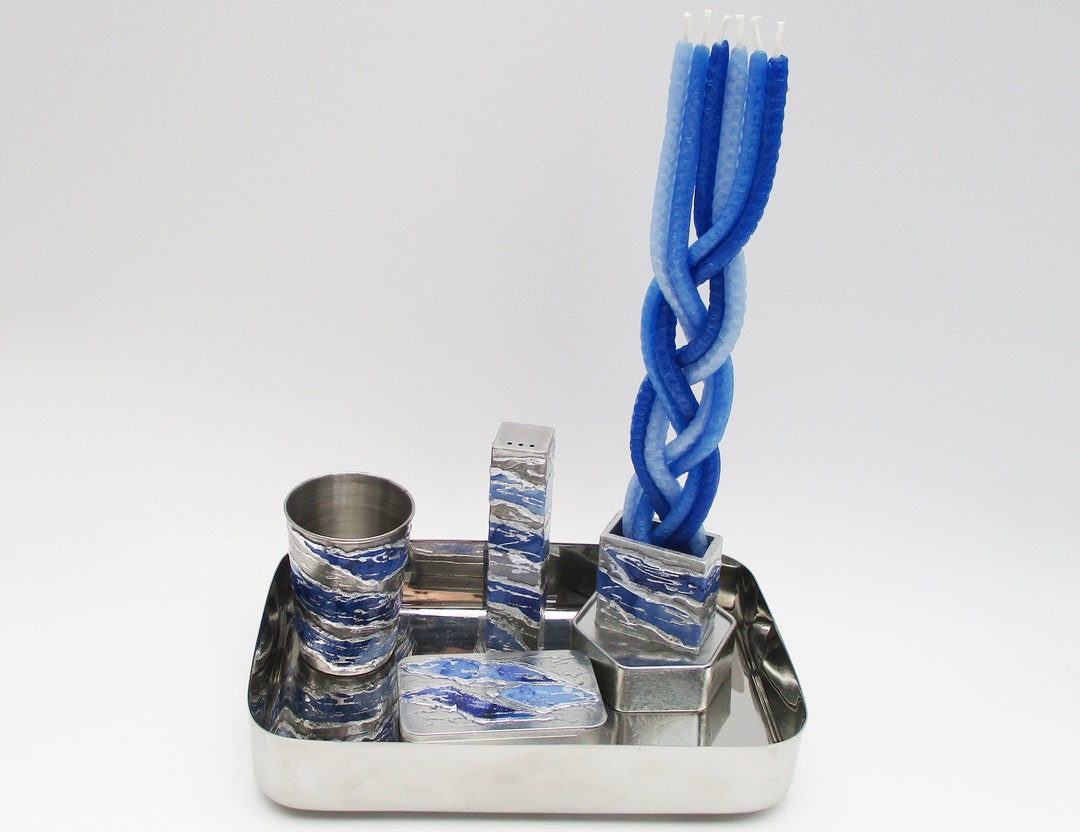 Modern Havdalah Set Deep Blue - Etsy