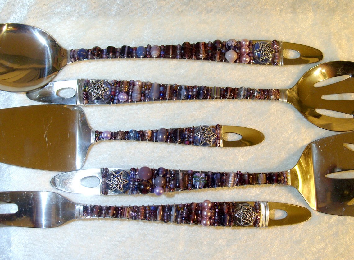 Beaded Serving Utensils Grape - Etsy