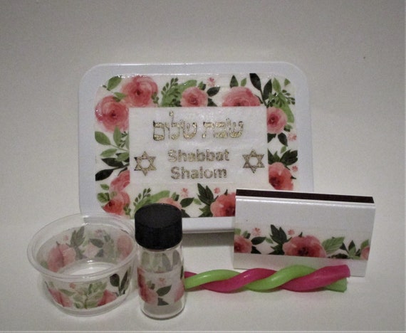 Travel Shabbat Kit Pink Roses - Etsy