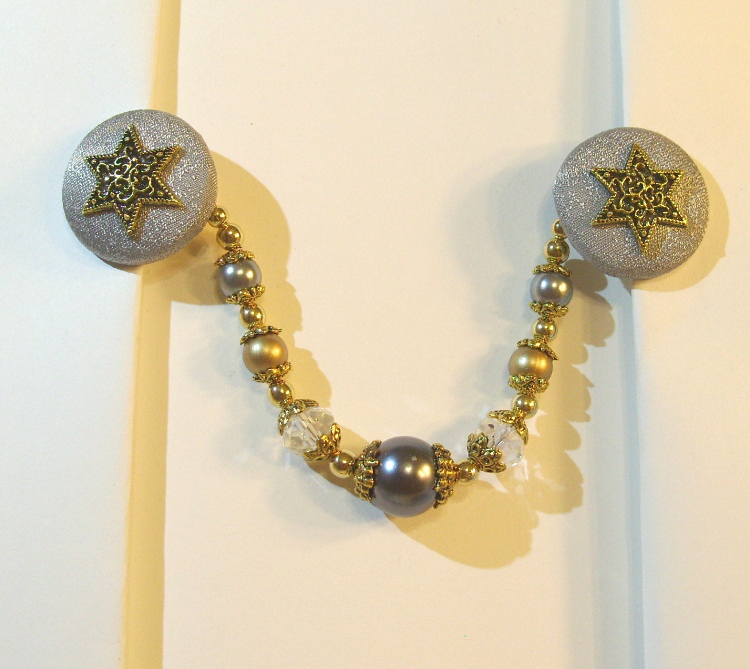 Tallit Clips in Silver and Gold A Desert Kippot Design | Etsy