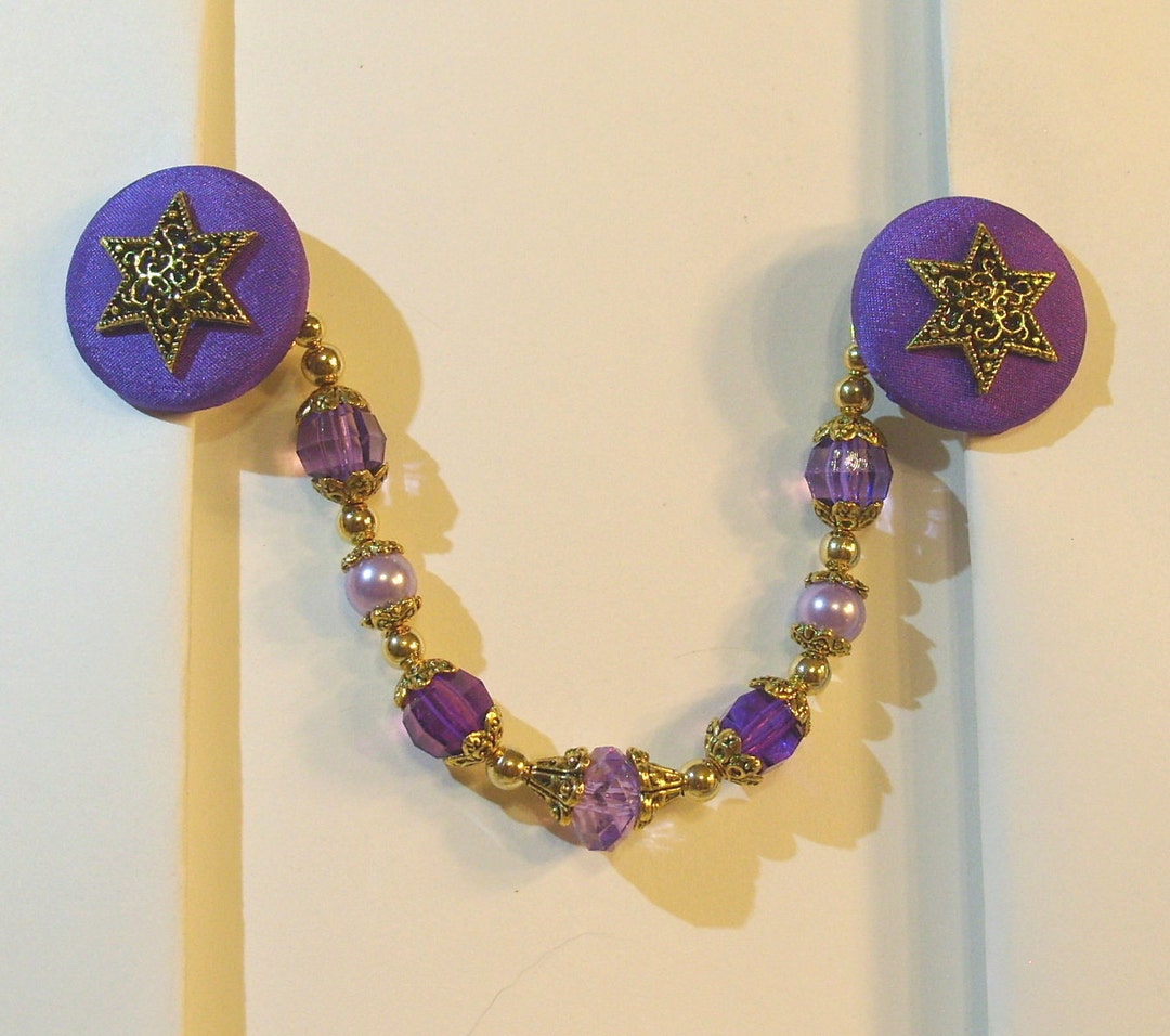 Tallit Clips in Violet and Gold A Desert Kippot Design - Etsy