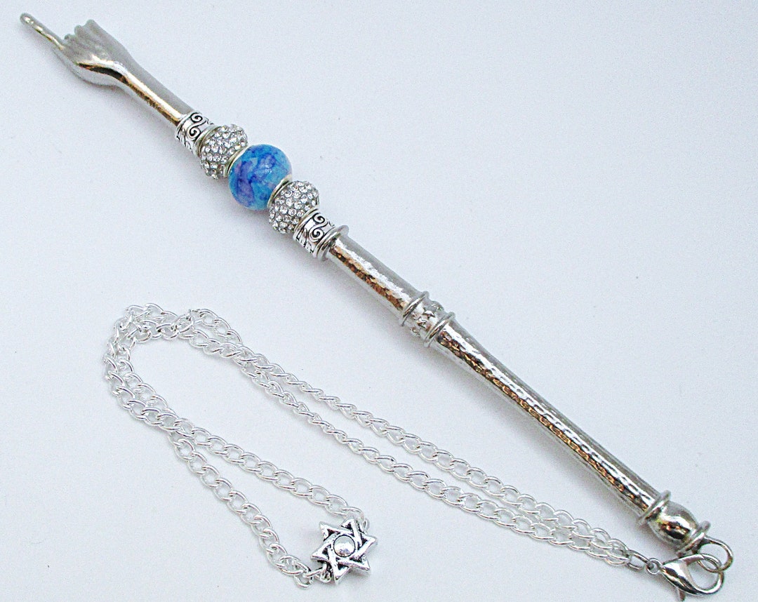 Torah Pointer Yad With Marbled Blue Bead - Etsy