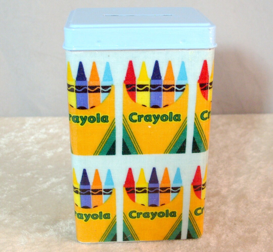 Tzedakah Box Box of Crayons on Baby Blue - Etsy